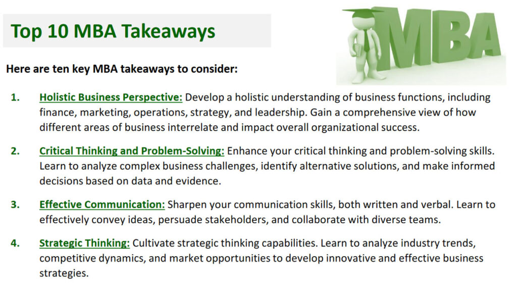 Top 10 MBA Takeaways - IBA