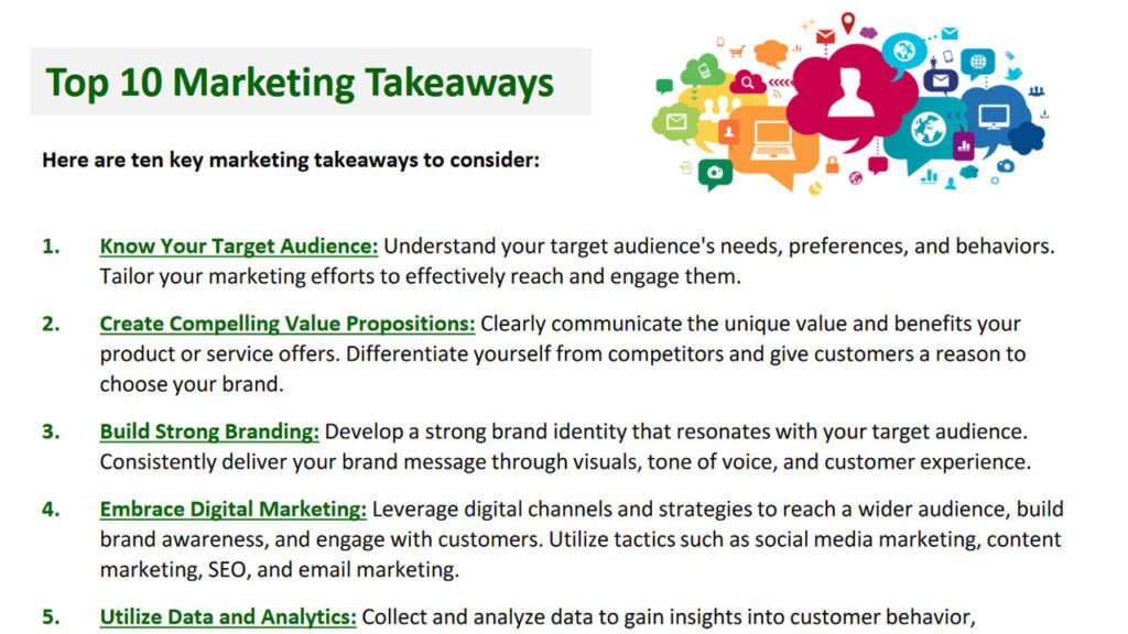 Top 10 Marketing Takeaways - IBA
