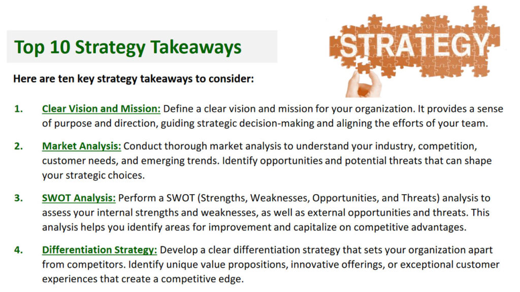 Top 10 Strategy Takeaways - IBA