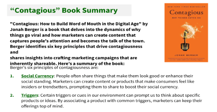 “Contagious” Book Summary - IBA